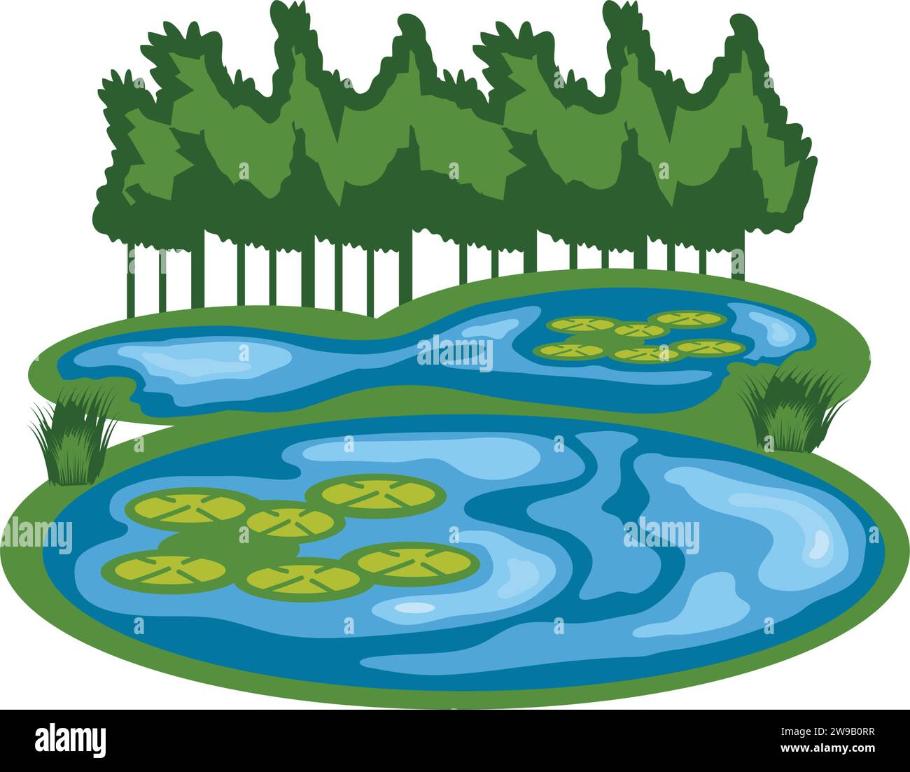 Paysage de zones humides Banque d'images vectorielles - Alamy