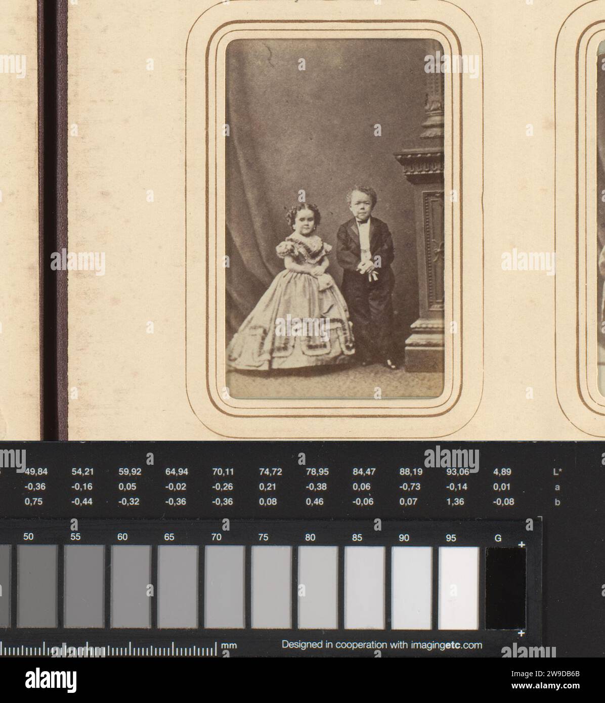 Portrait de mariage de Charles S. Stratton, ou général Tom Thumb, et de ...