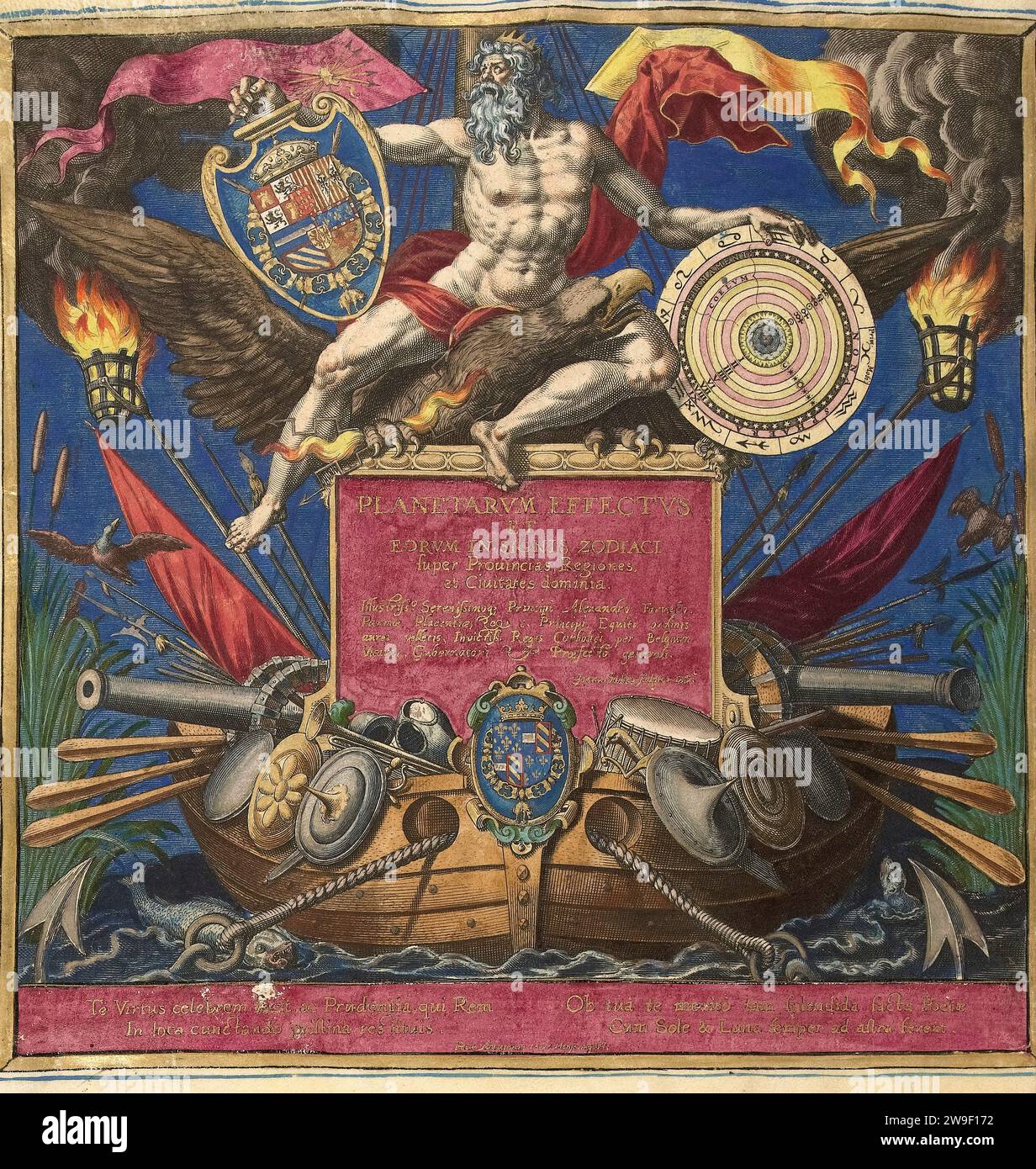 Jupiter et un navire de guerre avec les armoiries d'Alessandro Farnese ...