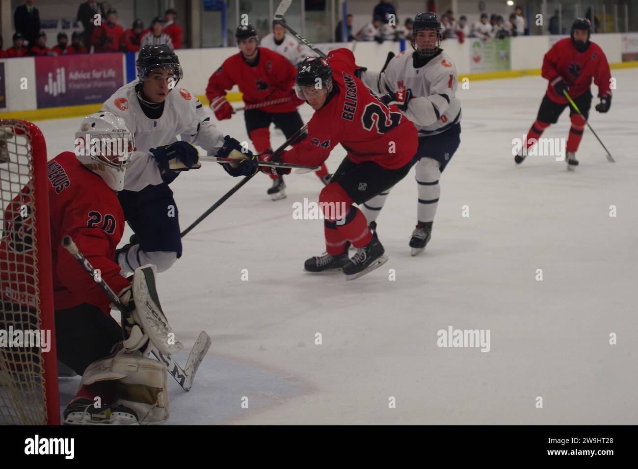 Dumfries, 15 décembre 2023. Netminder Julius Andrekus et Benas ...