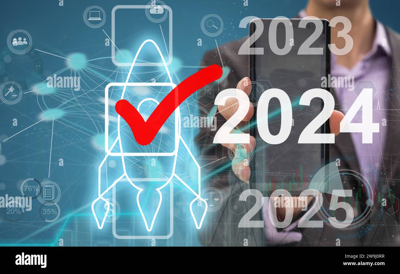 Cible d'interface virtuelle dans les icônes de l'an 2024, prévoit d ...