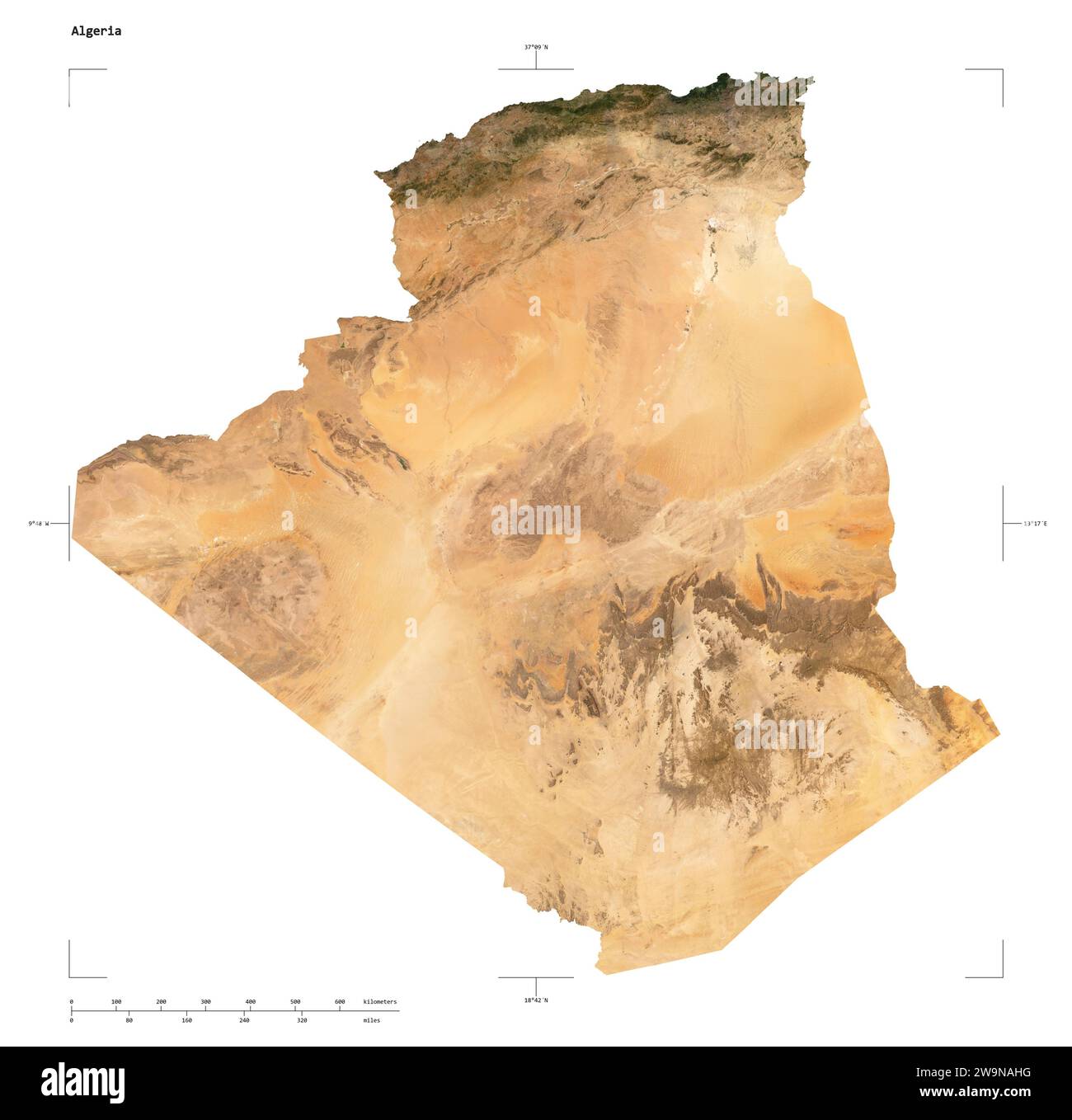Map satellite geography algeria Banque d'images détourées - Alamy