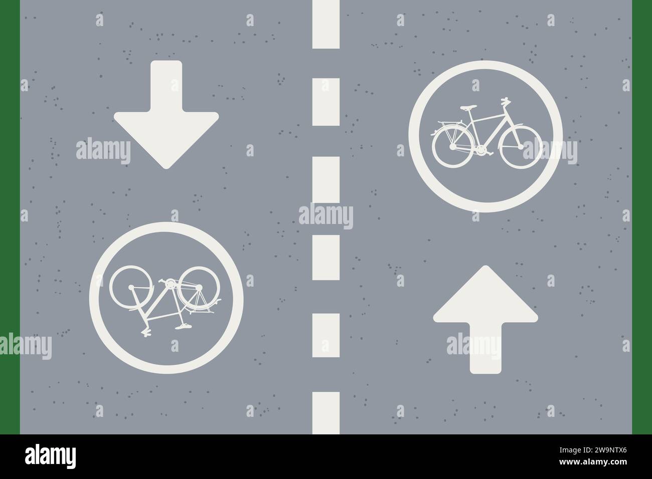 Panneau de signalisation pour voies cyclables. Marquage de piste ...
