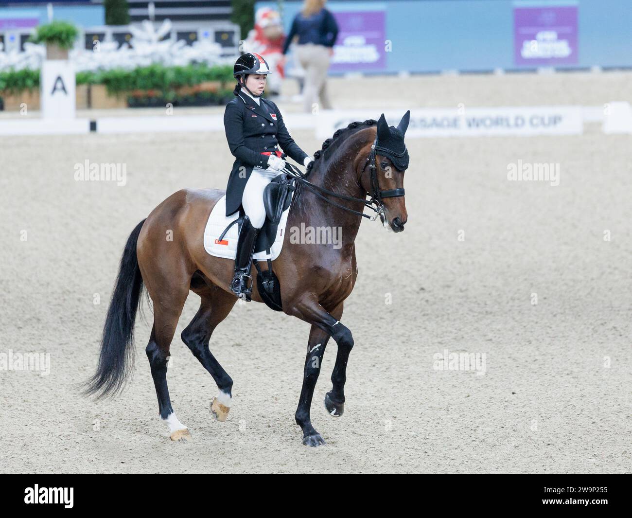 Caroline Chew de Singapour avec Blue hors Zatchmo lors de la coupe du ...