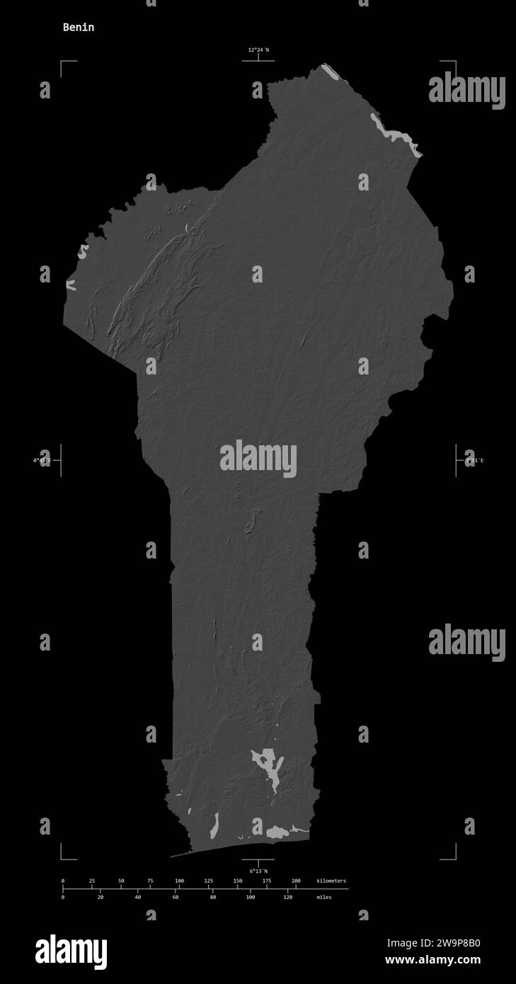 Map of benin Banque d'images noir et blanc - Alamy