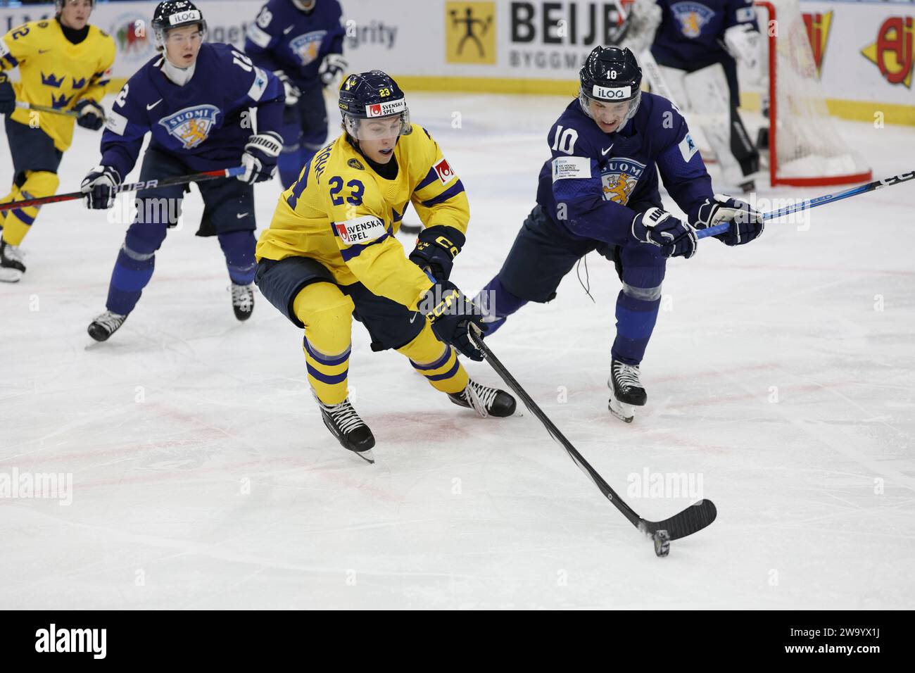 Lors du championnat mondial junior de l’IIHF, Un match de hockey sur ...