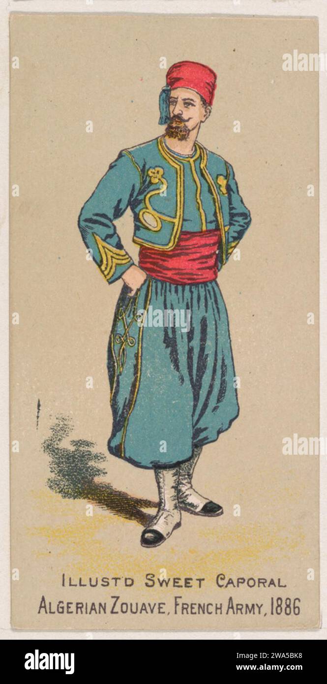 Zouave algérien, armée française, 1886, de la série militaire (N224 ...