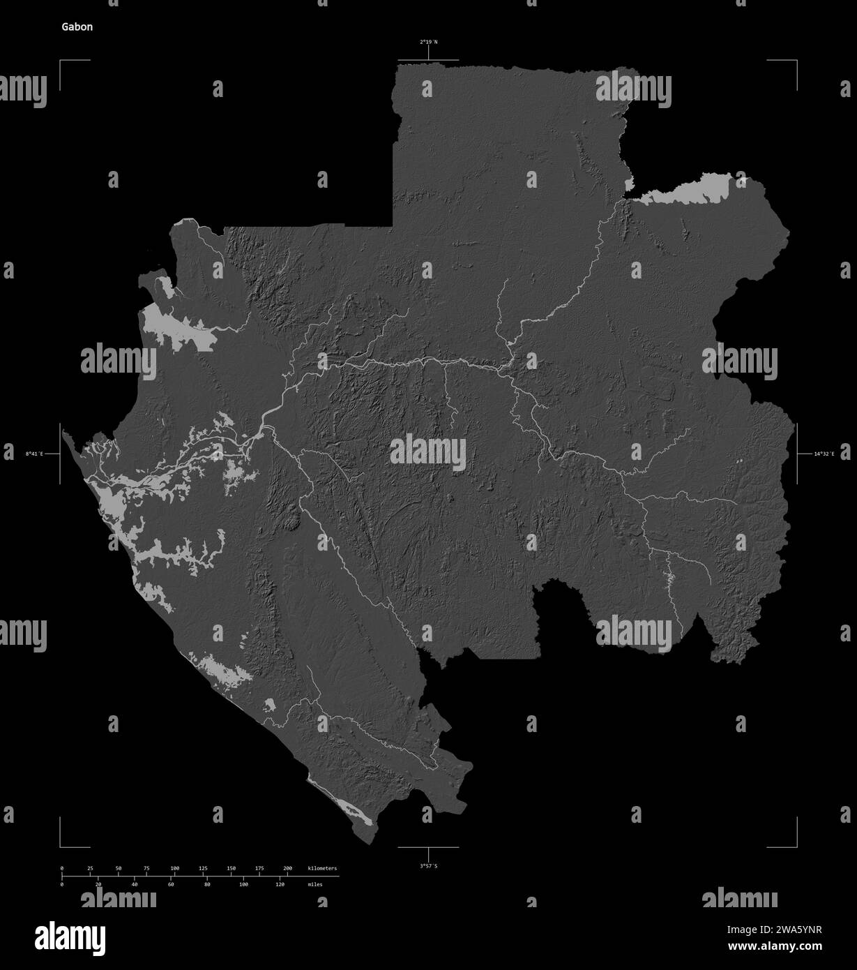 Forme d'une carte d'altitude à deux niveaux avec les lacs et les ...