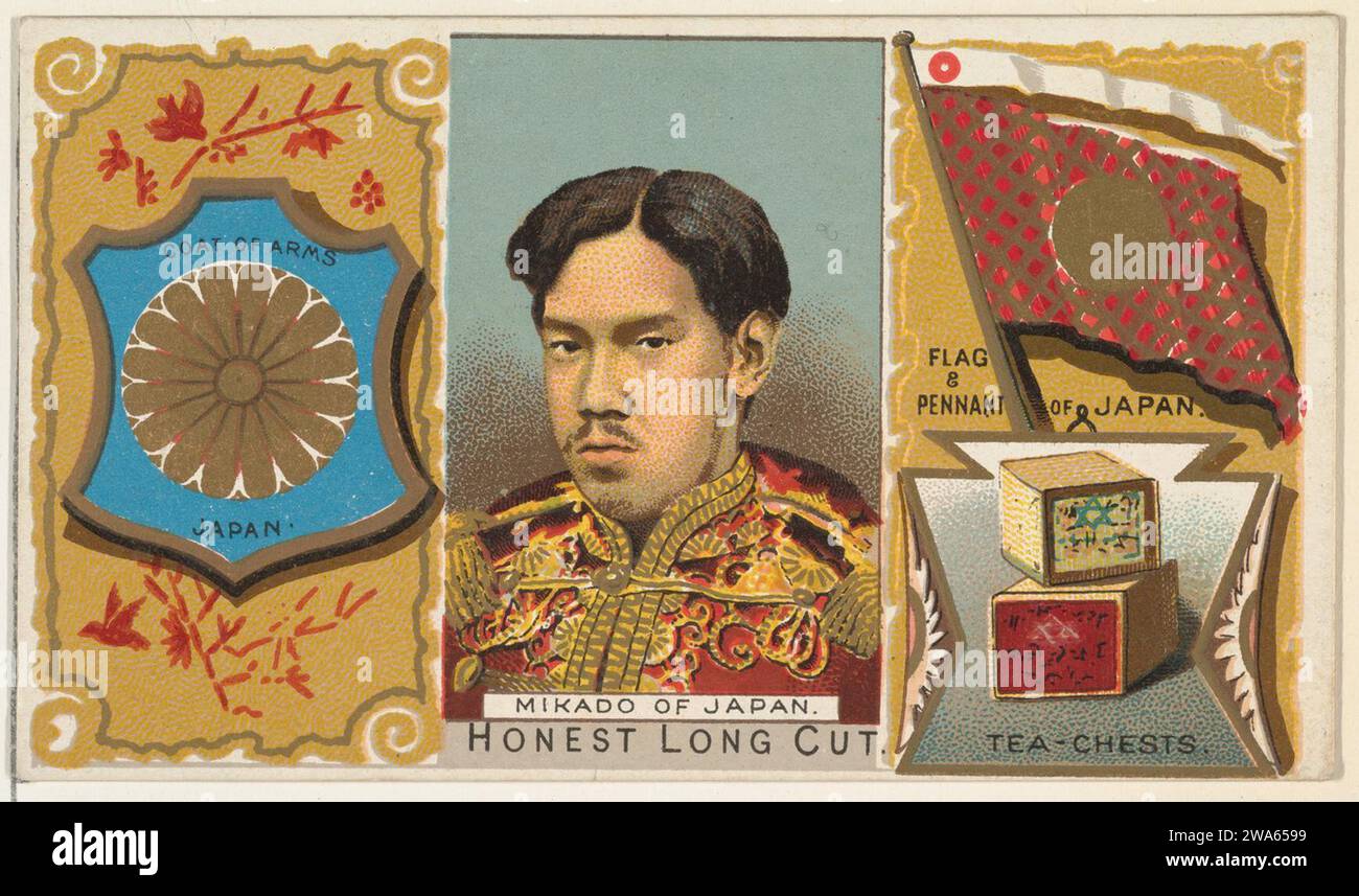 Mikado du Japon, de la série Rulers, Flags, and Coats of Arms (N126-1 ...