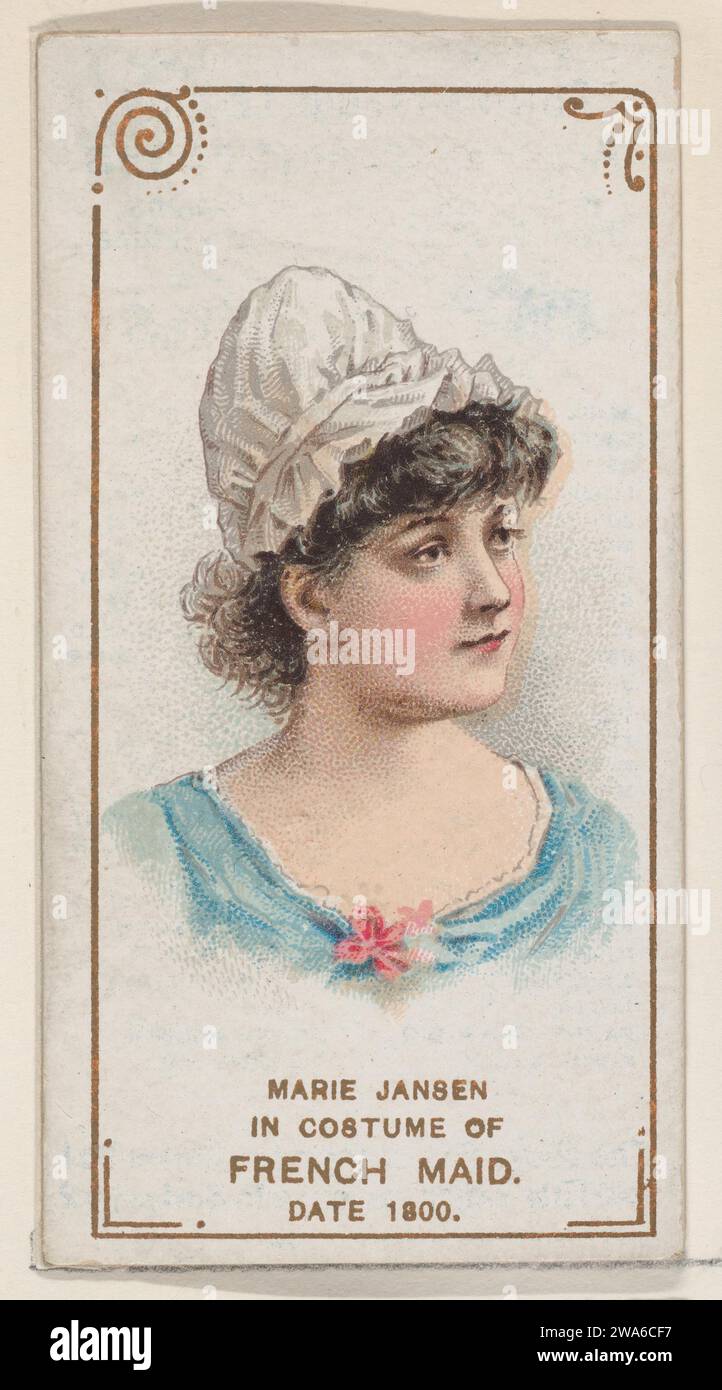 Marie Jansen en costume de femme de ménage française en 1800, de la ...