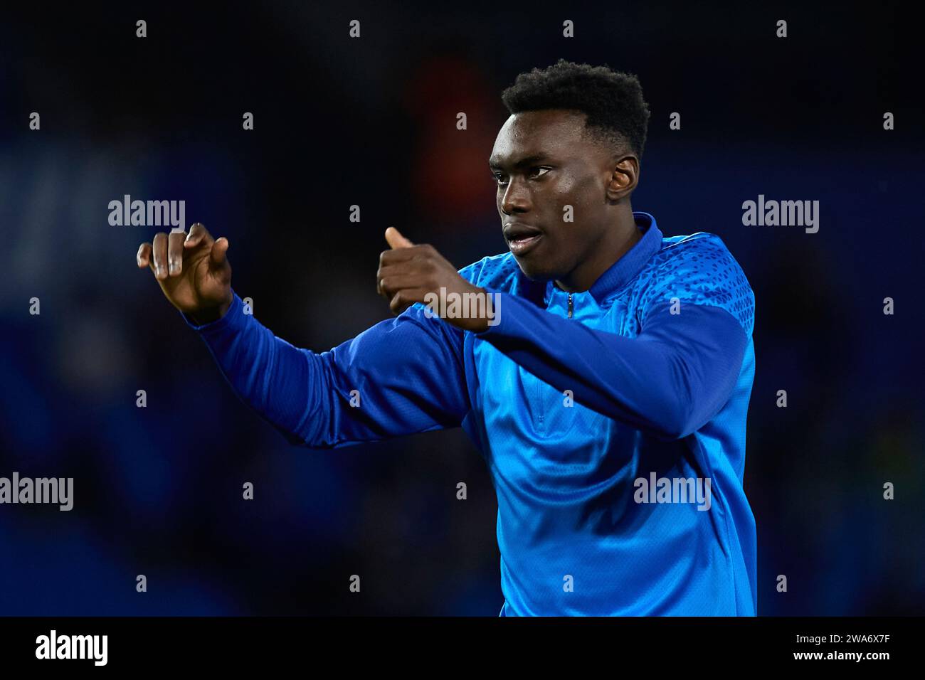 Samu Omorodion of Deportivo Alaves warms up prior the LaLiga EA Sports ...