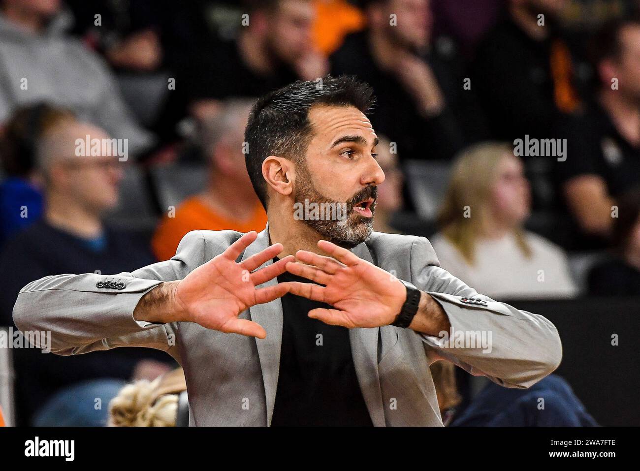 02.01.2024, Ratiopharm Arena, Neu-Ulm, GER, BBL, ratiopharm Ulm vs Basketball L?wen Braunschweig ...