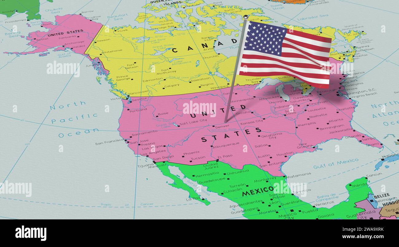 Mapa político de américa norte y sur Banque de photographies et d ...