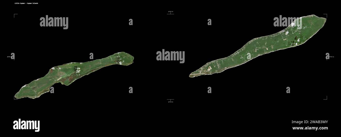 Forme d'une carte satellite à haute résolution de la petite Cayman ...