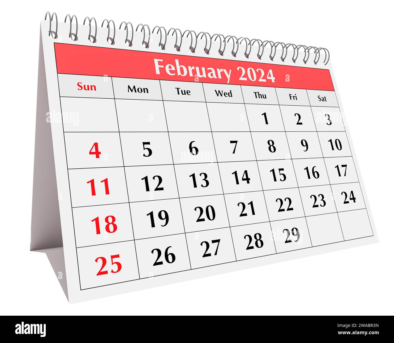 Calendrier de février 2024. Page du calendrier mensuel annuel du ...