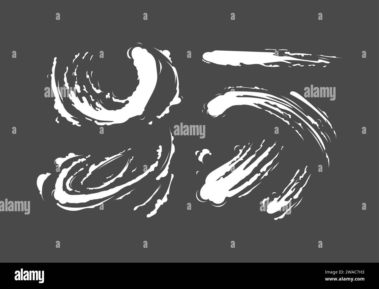 Modèle d'effets Vector Smoke Set. Nuages de vapeur de dessin animé ...