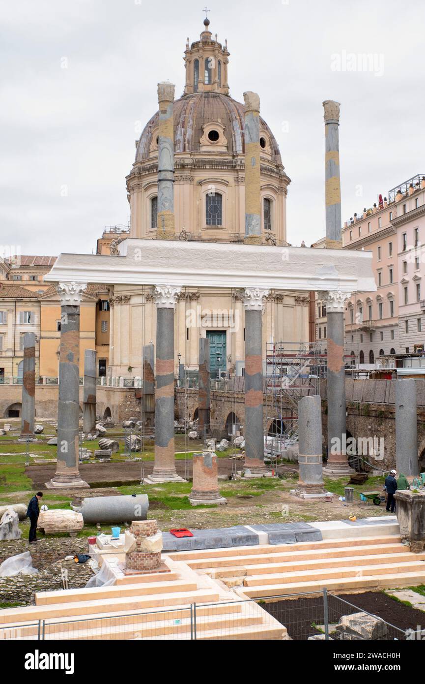 Rome, Italie. 3 janvier 2024. Les colonnes superposées et la partie de ...