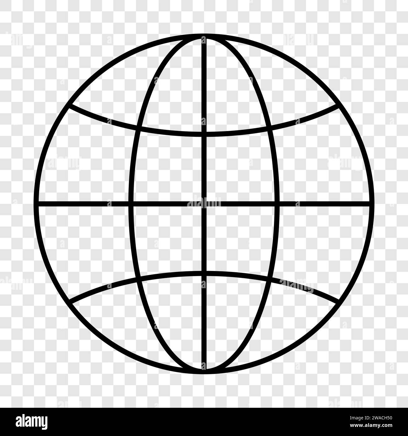 Symbole de contour de globe. Illustration vectorielle isolée sur fond ...