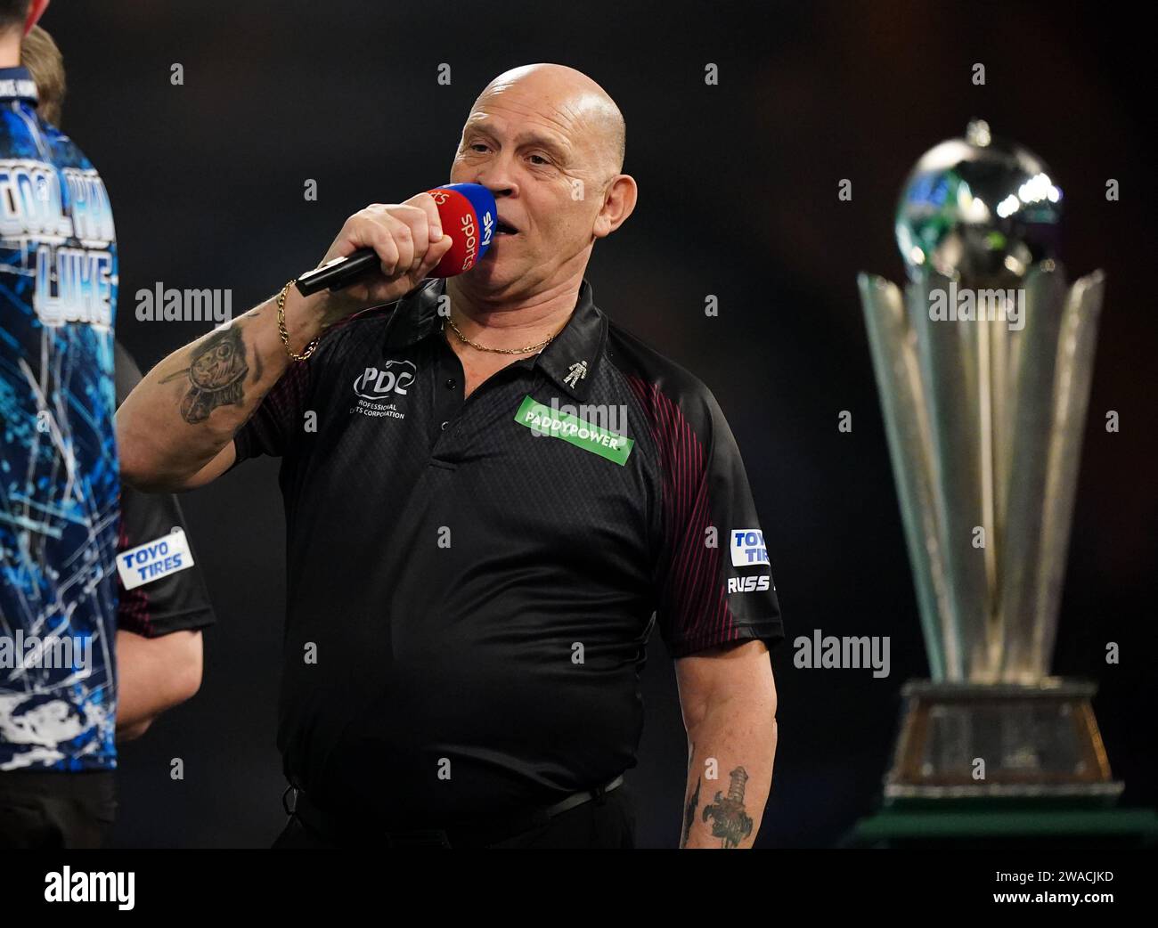 Arbitre Russ Bray lors de la finale du Paddy Power World Darts ...