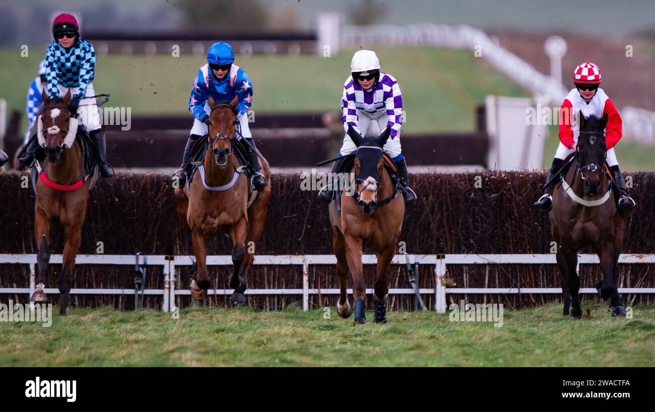 Action depuis l'hippodrome de Larkhill, Wiltshire, Royaume-Uni, alors ...