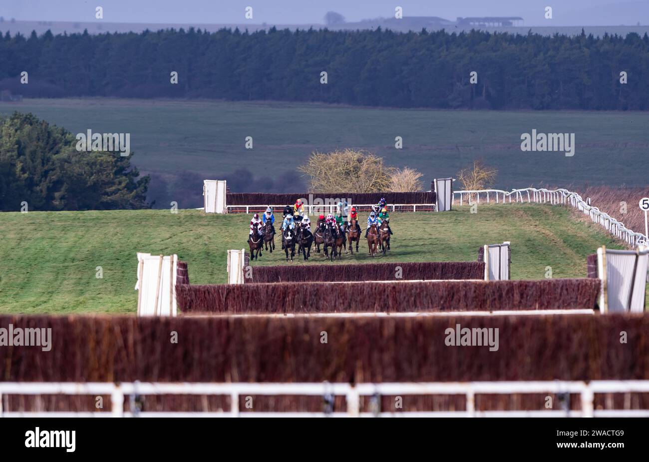 Action depuis l'hippodrome de Larkhill, Wiltshire, Royaume-Uni, alors ...