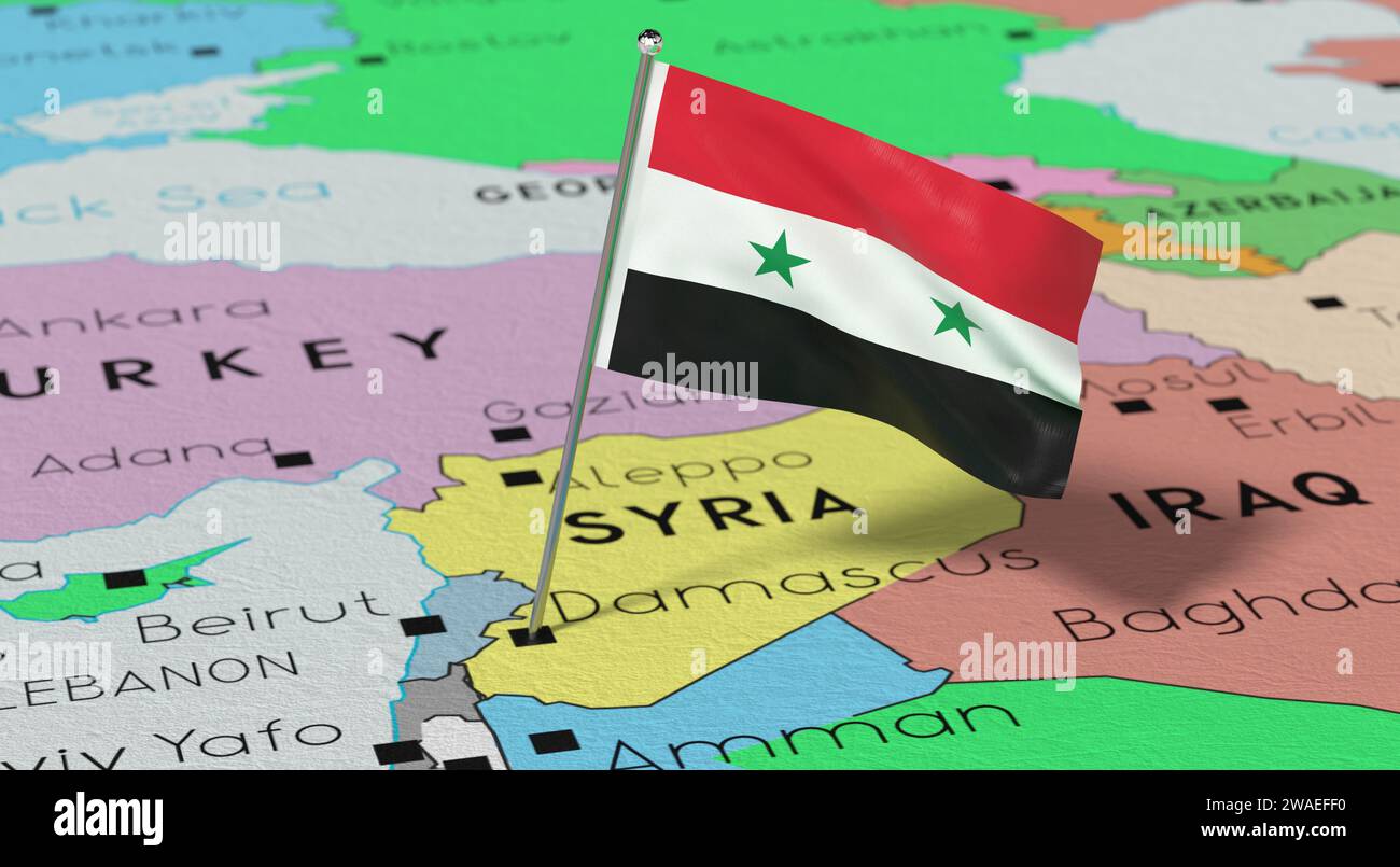 Syria political map political map Banque de photographies et d’images à ...