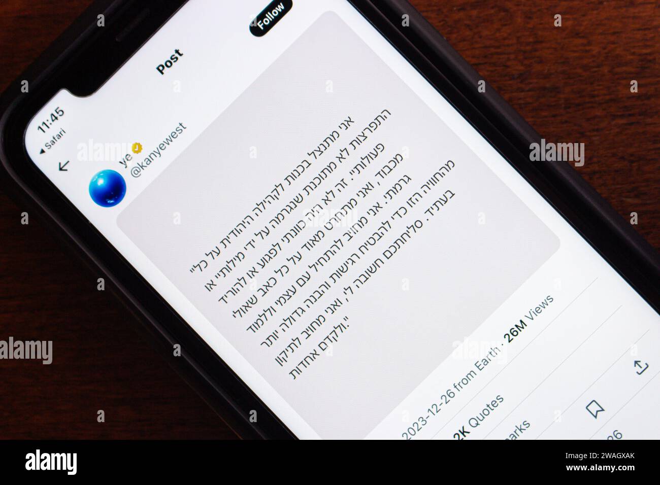 Un message d'excuses de Ye (Kanye West) à la communauté juive de lui ...