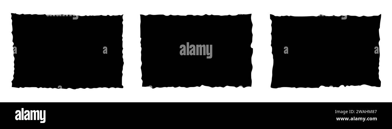 Collage en forme de rectangle à bords bruts. Jeu de cadres ...