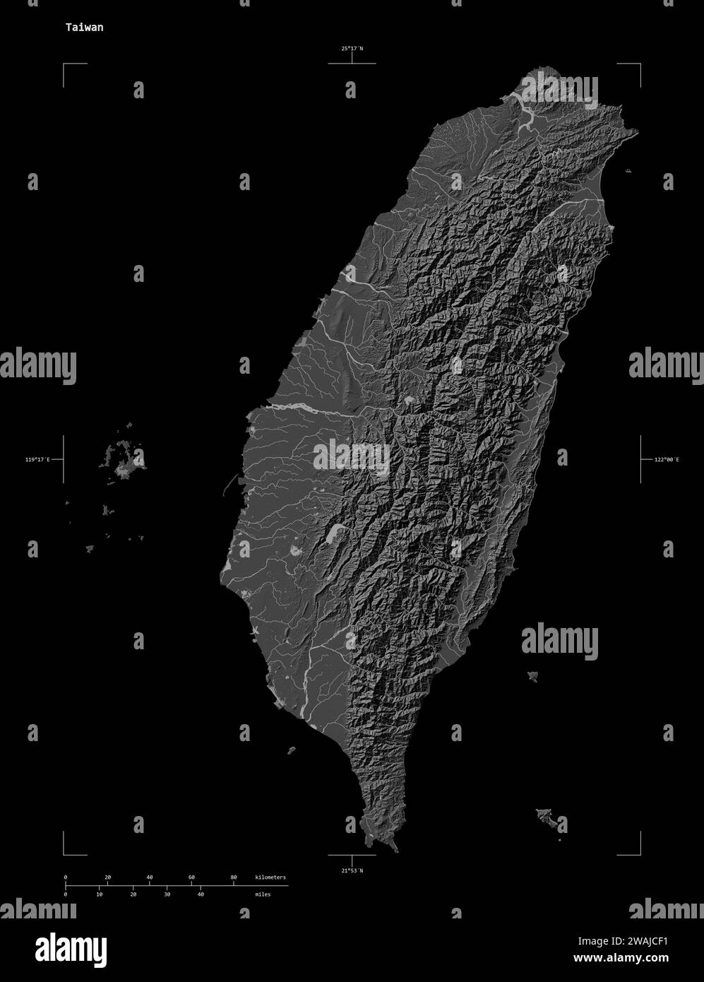 Forme d'une carte d'altitude à deux niveaux avec les lacs et les ...