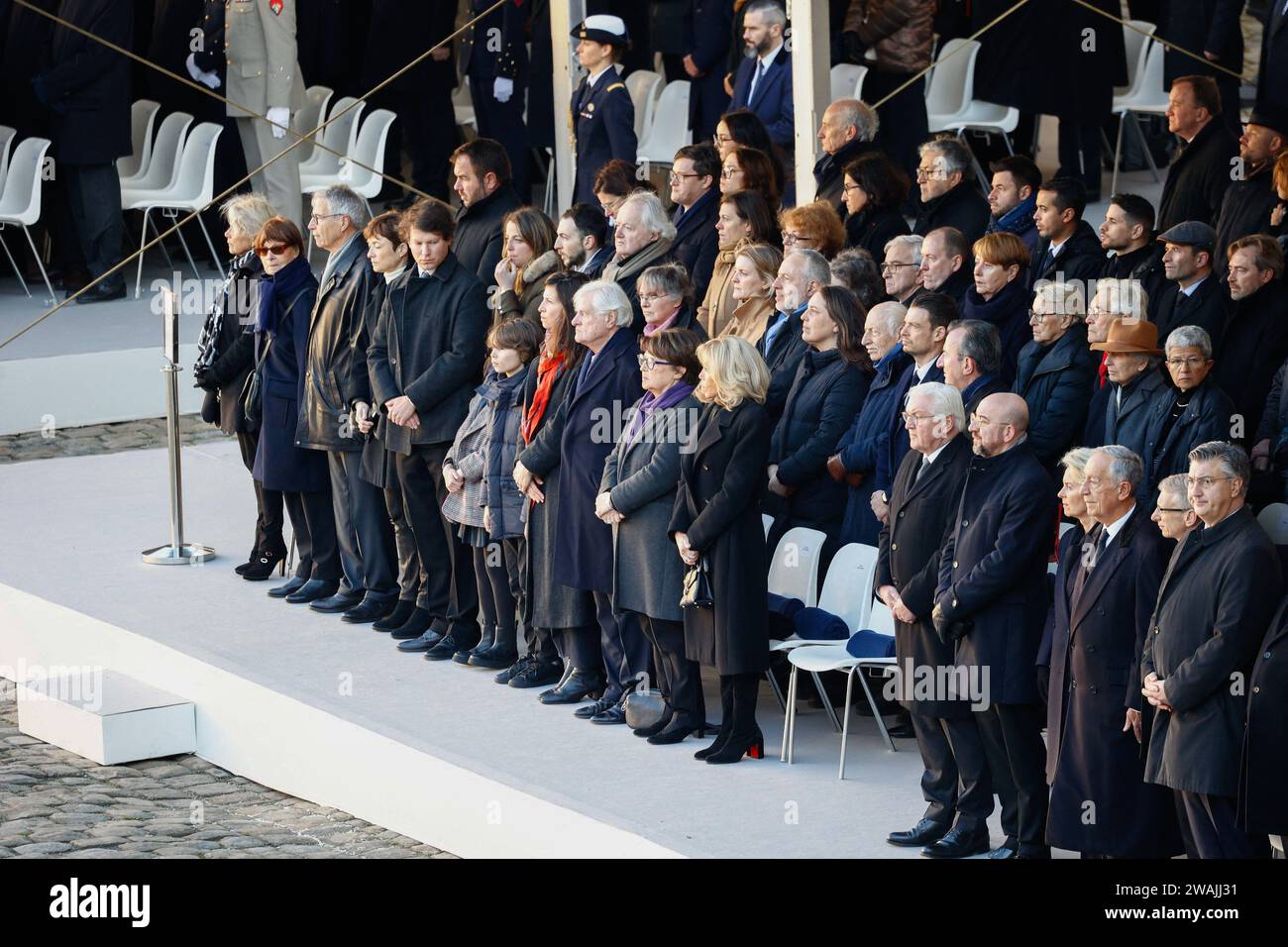 Paris, France. 05 janvier 2024. Clémentine Aubry, son mari Edouard ...