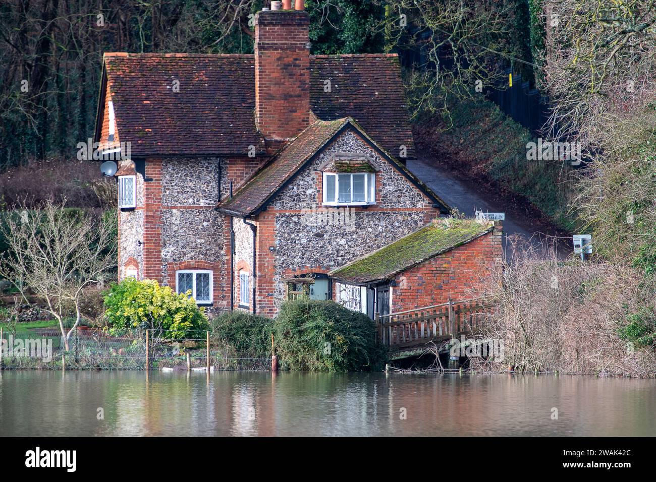 Lower Shiplake, Oxfordshire, Royaume-Uni. 5 janvier 2024. Crue dans les ...
