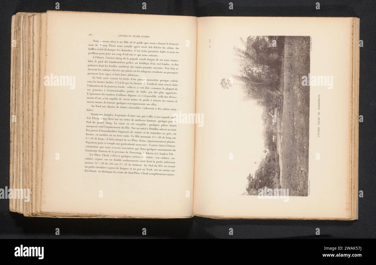 Différentes maisons sur poteaux sur une eau, Michel Berthaud, c. 1890 ...