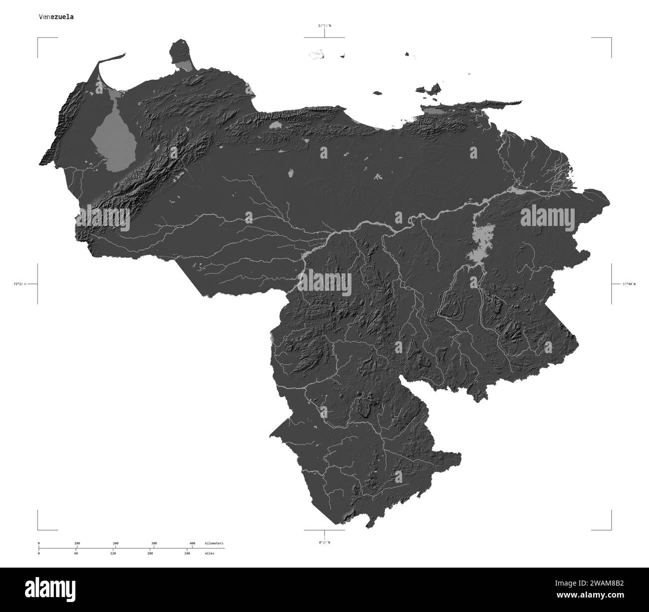 Carte caracas Banque d'images noir et blanc - Alamy