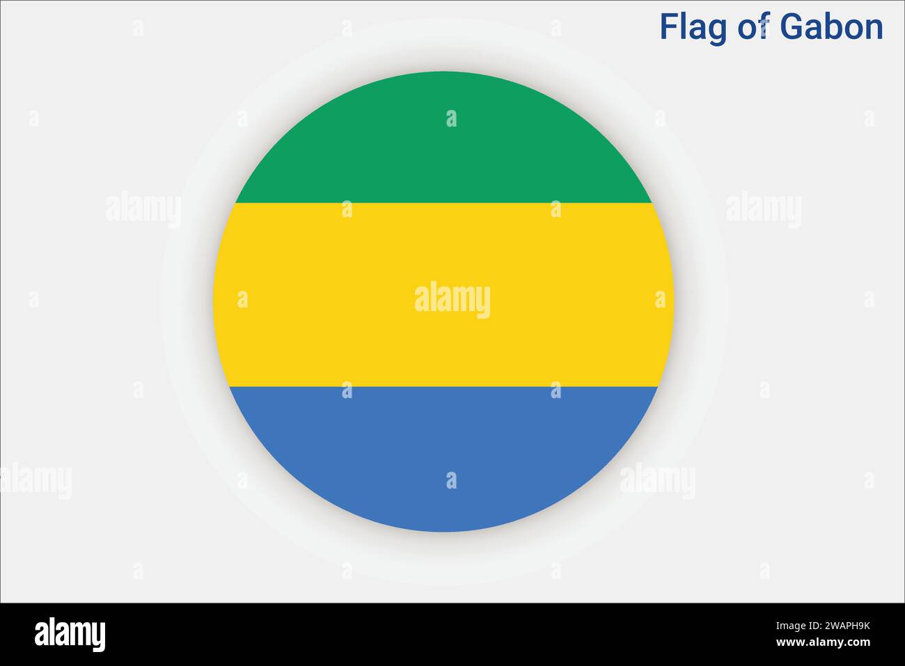 Drapeau élevé détaillé du Gabon. Drapeau national Gabon. Afrique ...