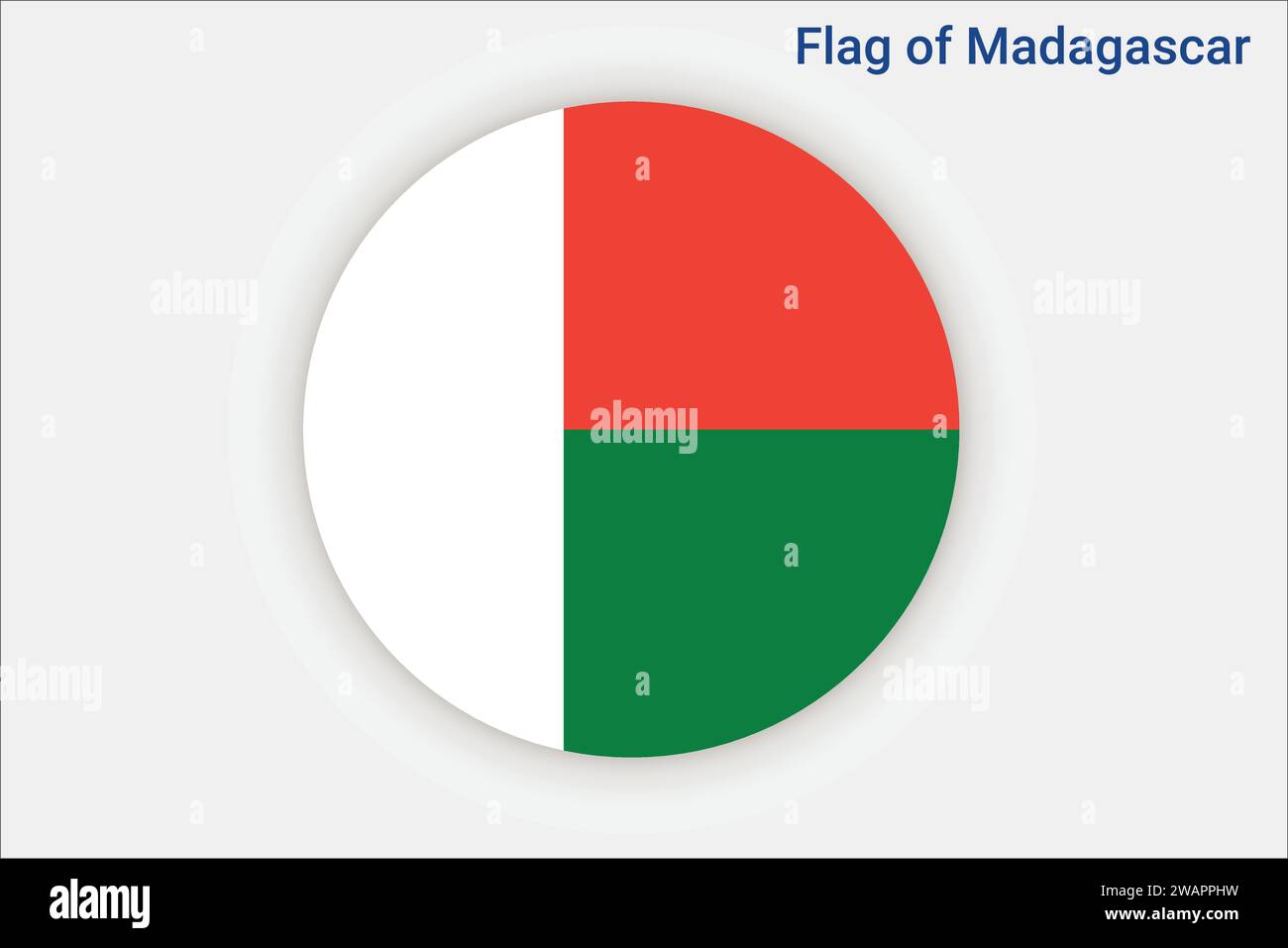 Drapeau haut détaillé de Madagascar. Drapeau national Madagascar ...