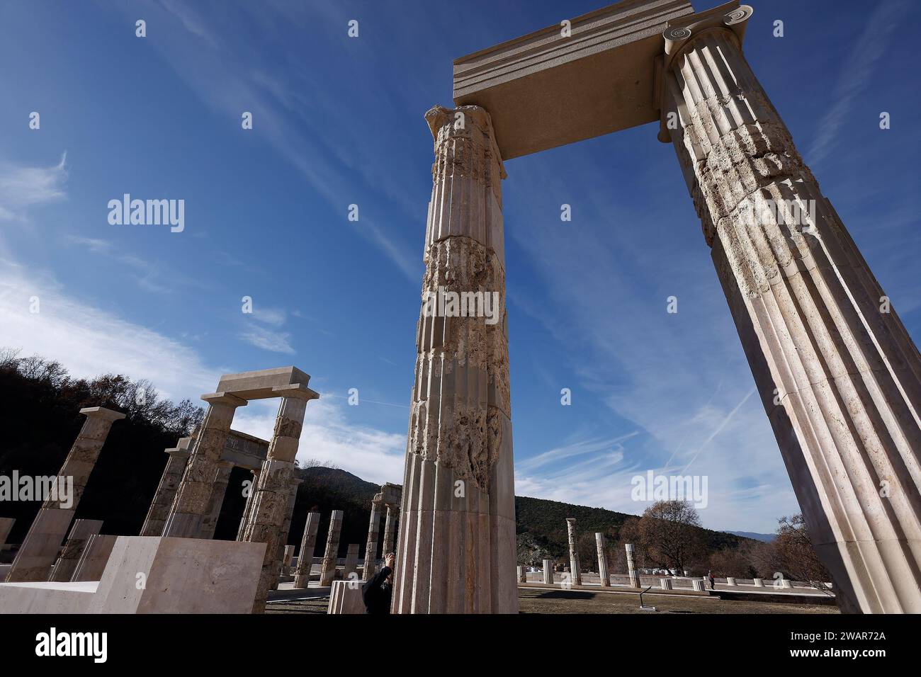 Vergina. 5 janvier 2024. Cette photo prise le 5 janvier 2024 montre une ...
