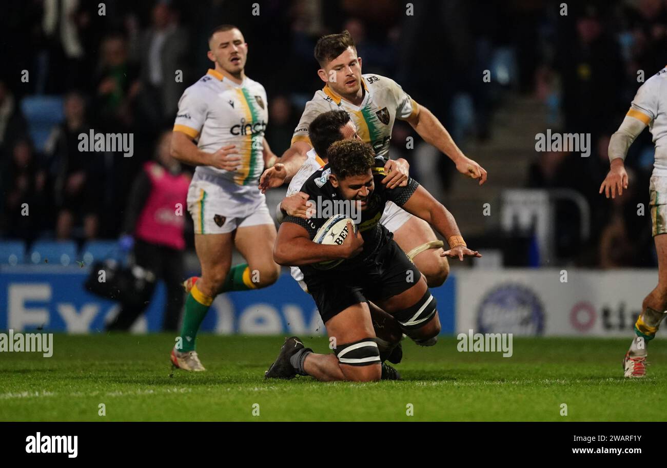 Exeter Chiefs RUSI Tuima marque un essai lors du Gallagher Premiership ...