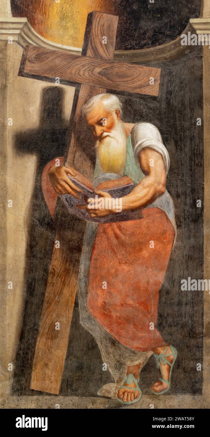 Trévise - fresque de St. Paul l'Apôtre dans l'église la Cattedrale di San Pietro Apostolo de ...