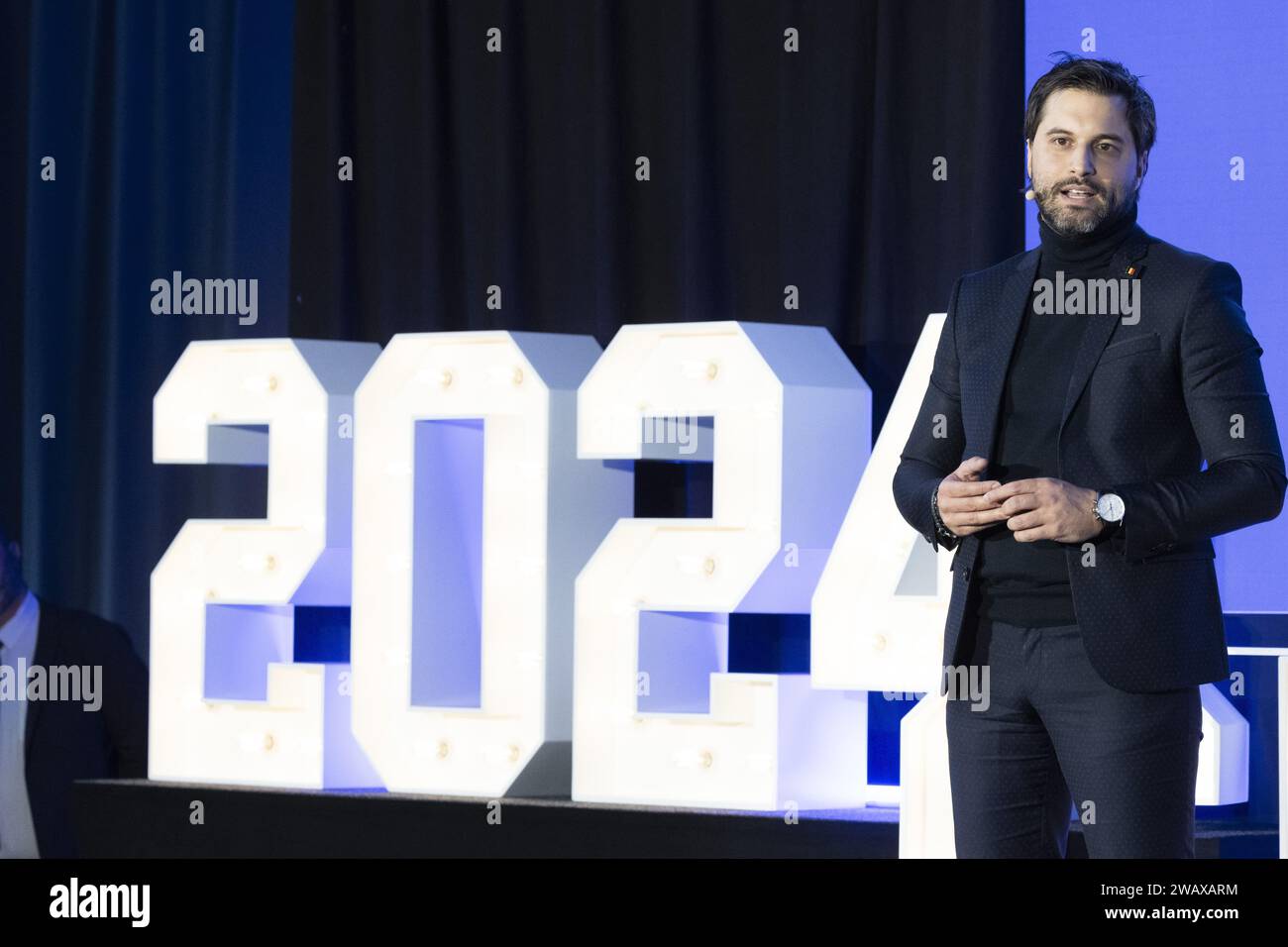 Louvain la Neuve, Belgique. 07 janvier 2024. M. Georges-Louis bouchez ...