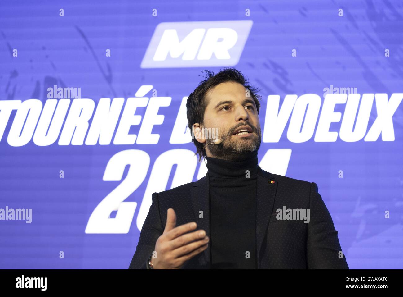 Louvain la Neuve, Belgique. 07 janvier 2024. M. Georges-Louis bouchez ...