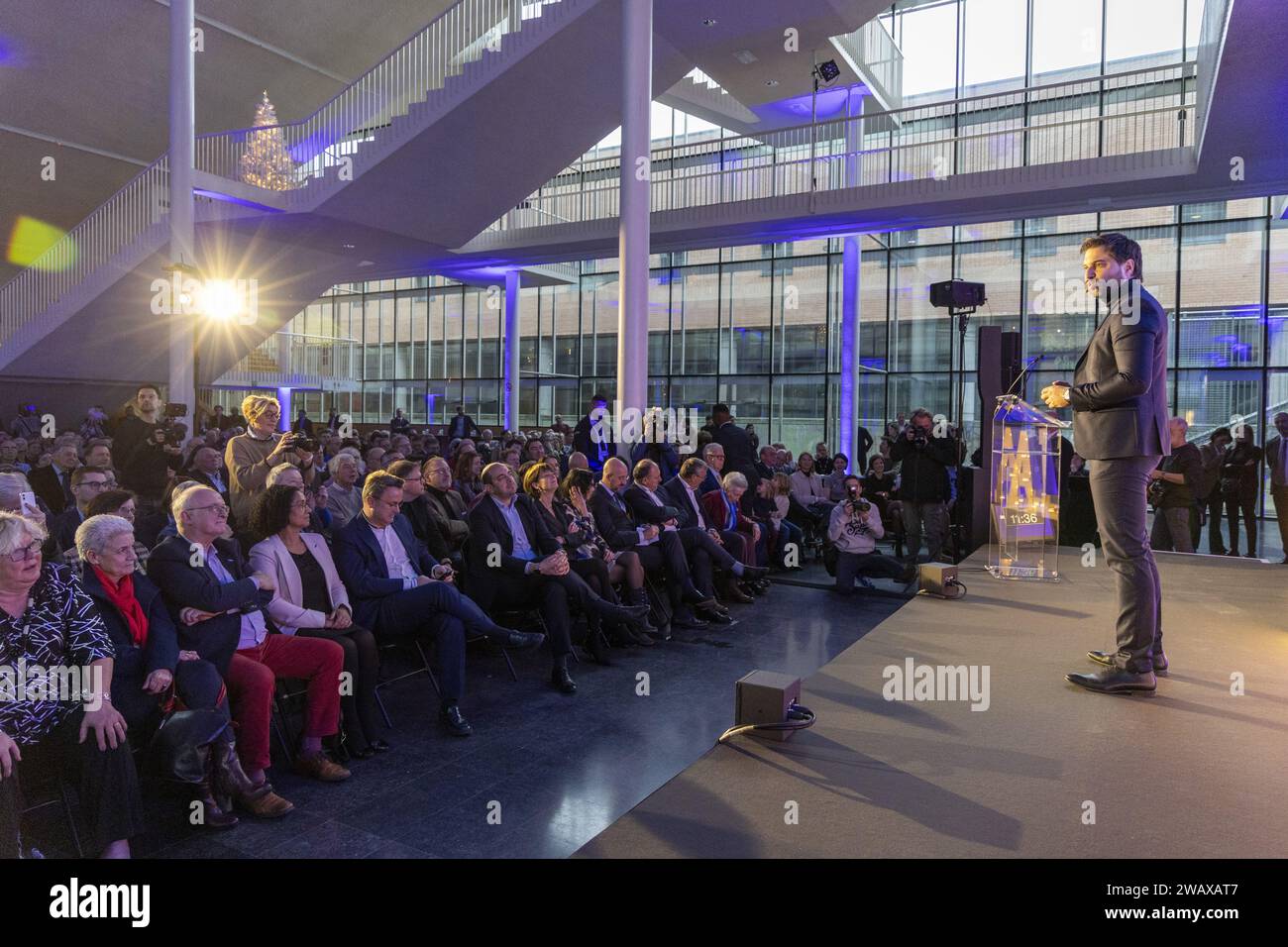 Louvain la Neuve, Belgique. 07 janvier 2024. M. Georges-Louis bouchez ...