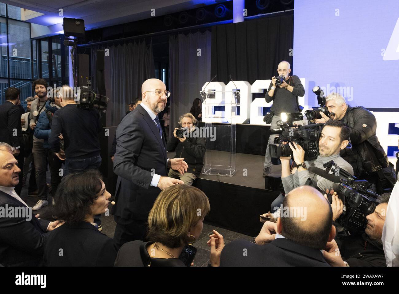 Louvain la Neuve, Belgique. 07 janvier 2024. Le président du Conseil ...