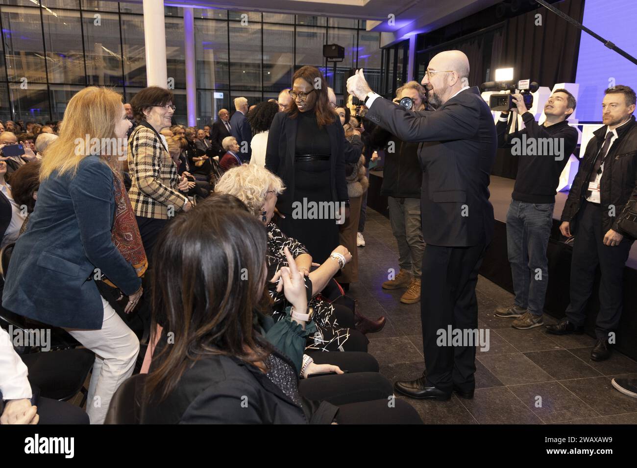 Louvain la Neuve, Belgique. 07 janvier 2024. Le président du Conseil ...