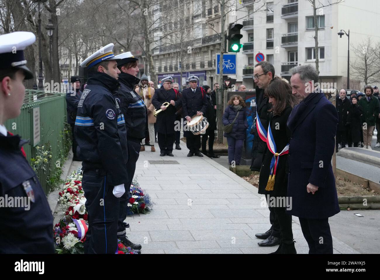 Paris, France. 07 janvier 2024. Anne Hidalgo, maire de Paris (2e R ...