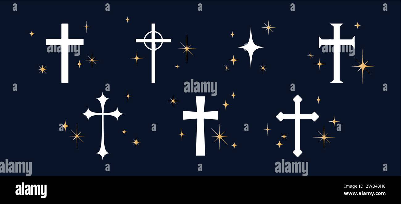 Collection Croix religieuse chrétienne. Placez la croix de religion de ...