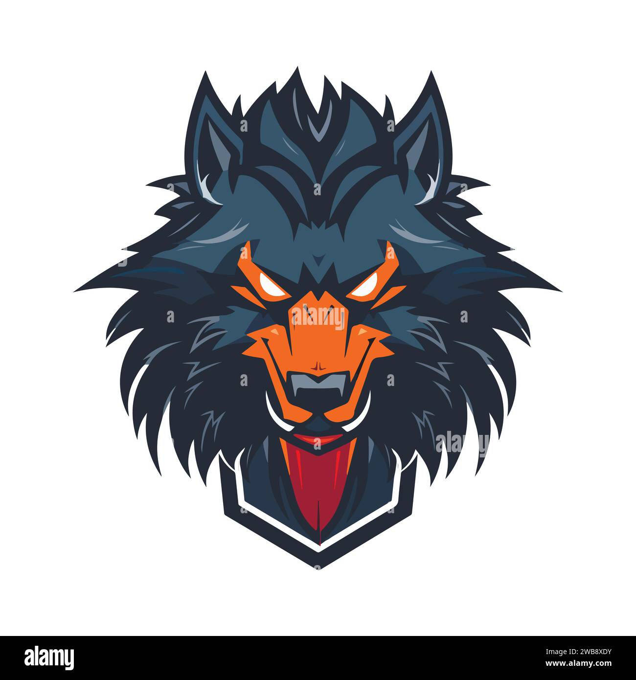 Logo esport de la mascotte des loups pour le jeu de loups et le sport ...