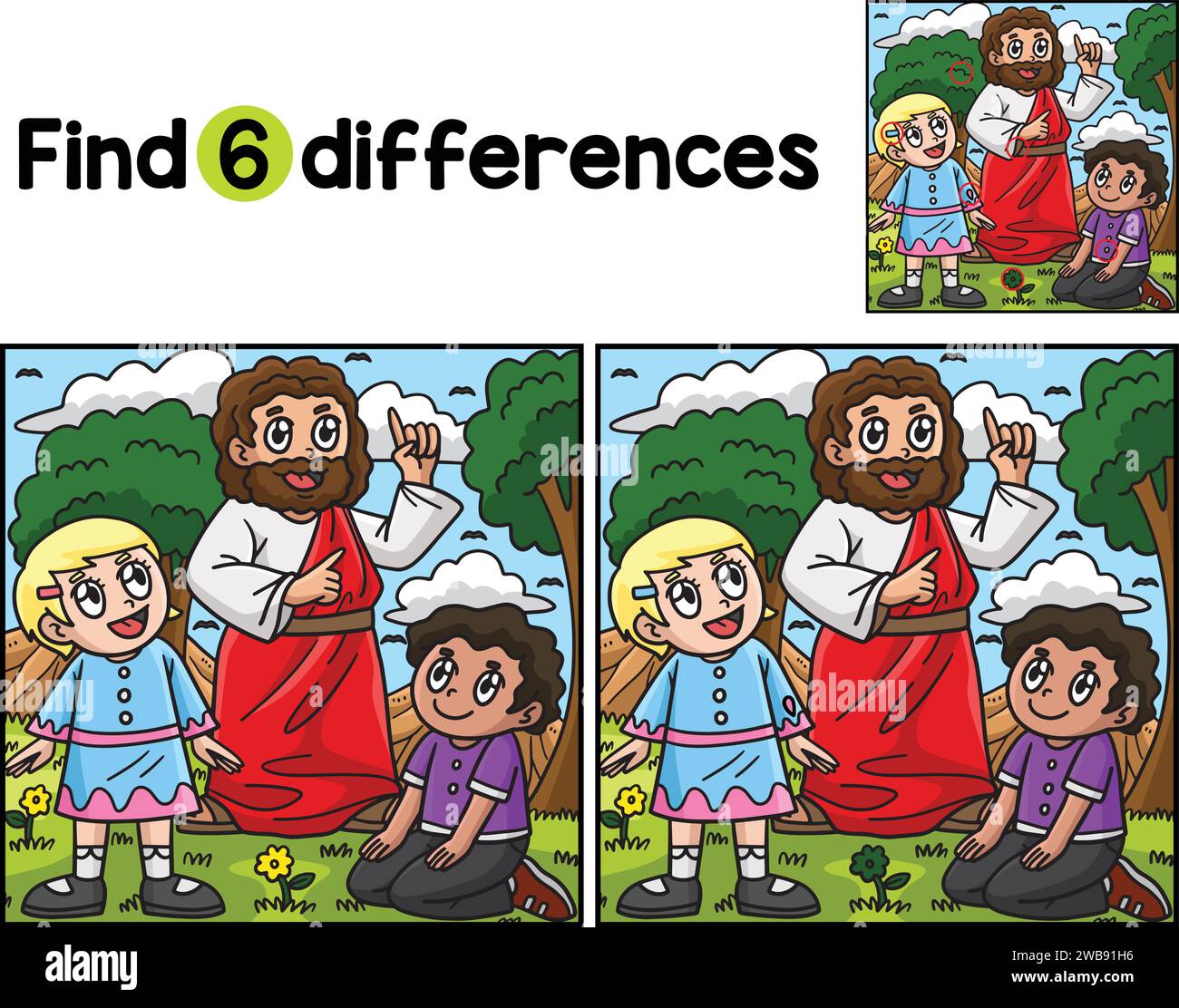 Jésus avec des enfants Banque d'images détourées - Alamy