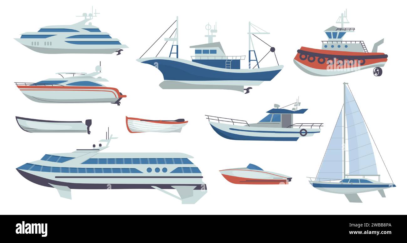 Les types de navires Banque d'images vectorielles - Alamy