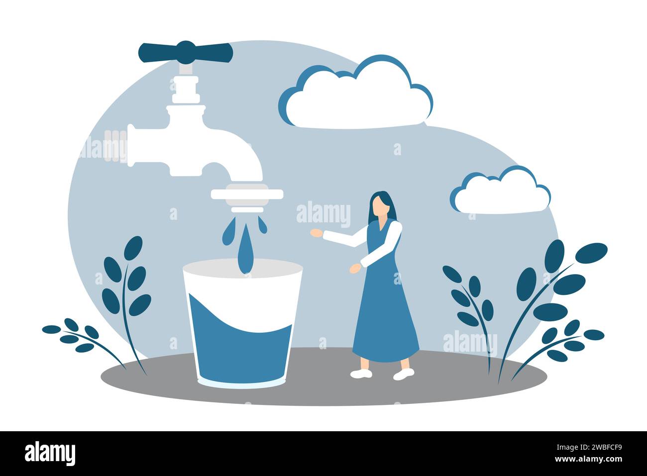 Verser de l'eau dans un verre Banque d'images vectorielles - Alamy