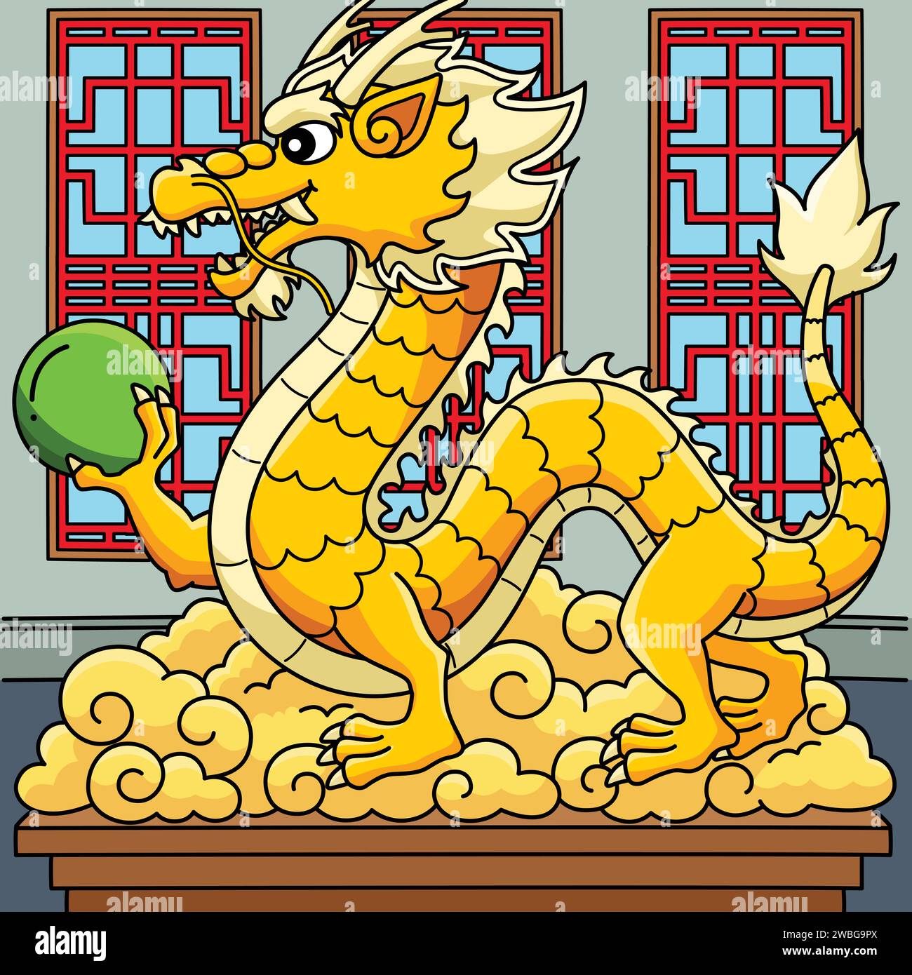Chinese dragon statue Banque d'images vectorielles - Alamy